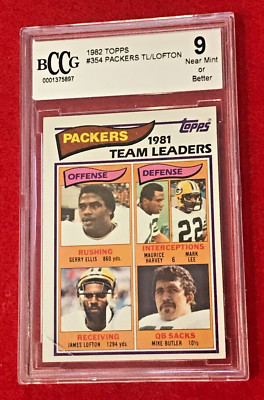 JAMES LOFTON 1982 Topps Packers Team Leaders #354 BCCG 9 Near Mint or ...