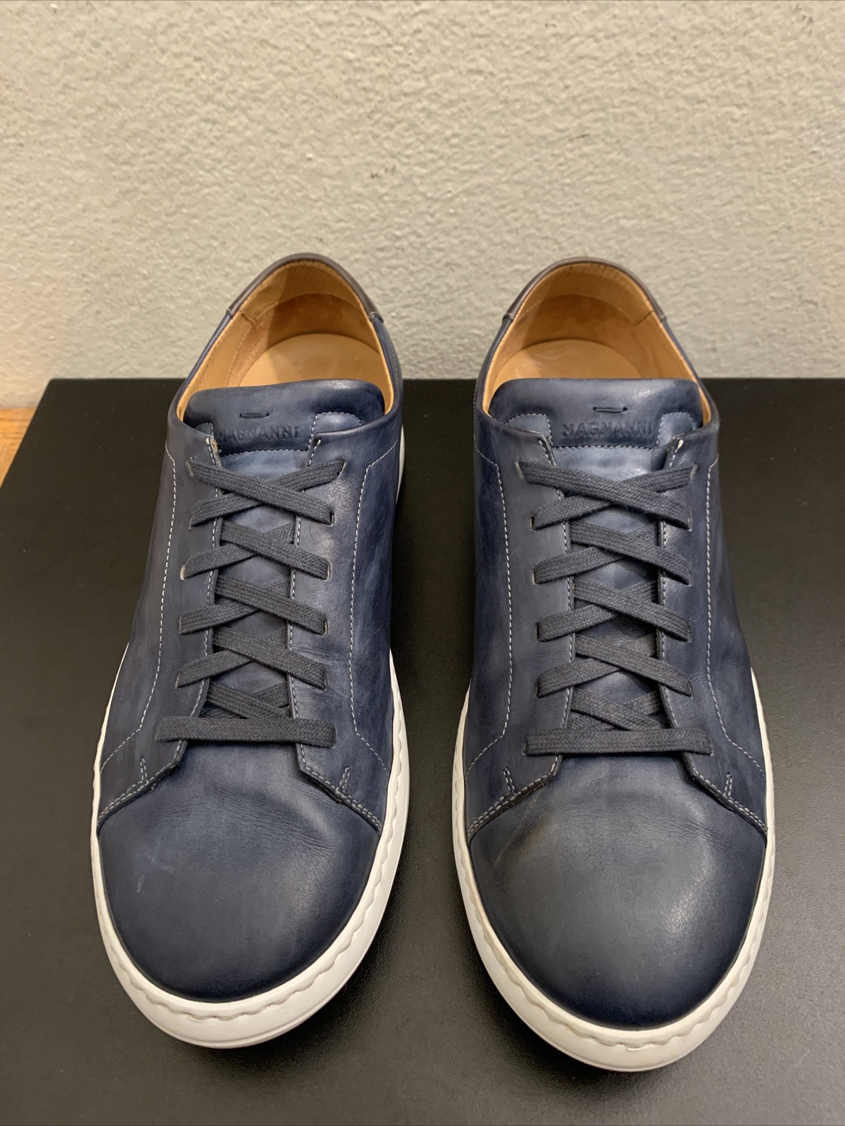 Magnanni Spain Navy Fashion Leather Sneakers Shoes size US 11.5 M 21755 ...