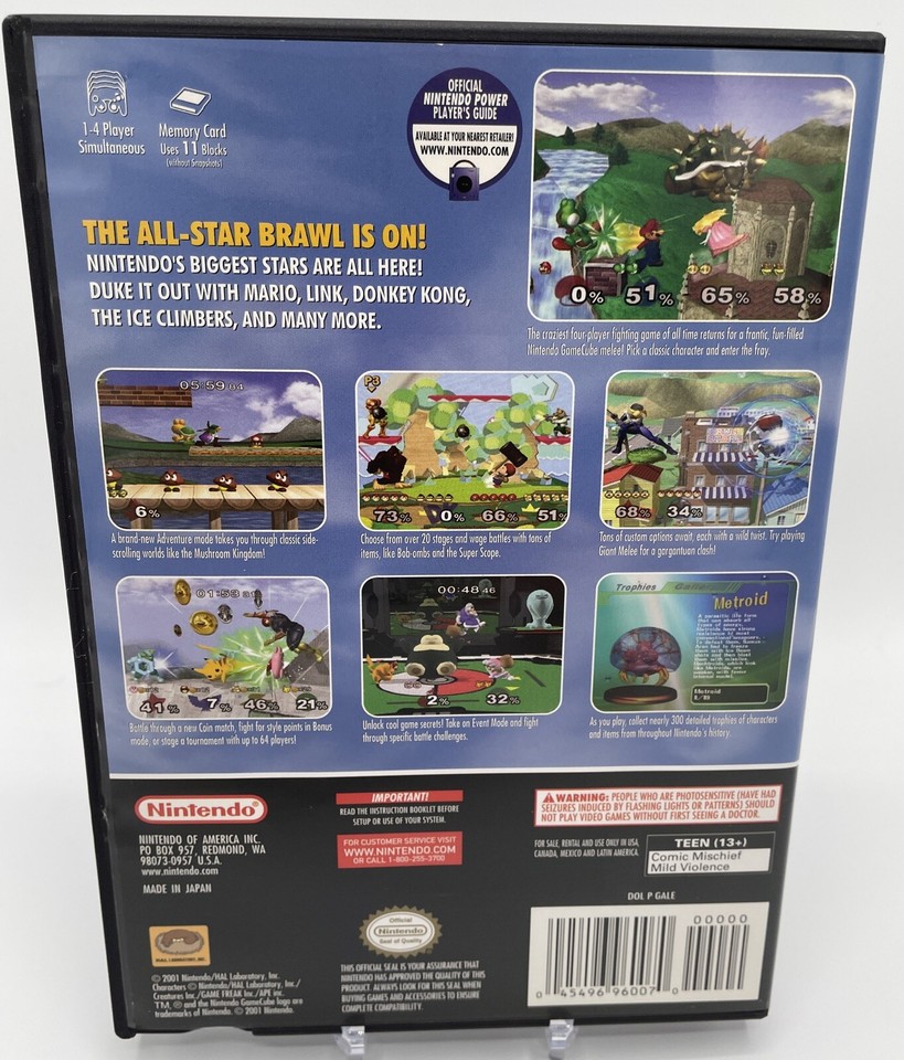 Super Smash Bros Melee Nintendo GameCube Complete CIB Black Label First ...