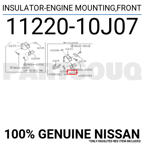 1122010J07 Genuine Nissan INSULATOR-ENGINE MOUNTING,FRONT 11220-10J07 ...
