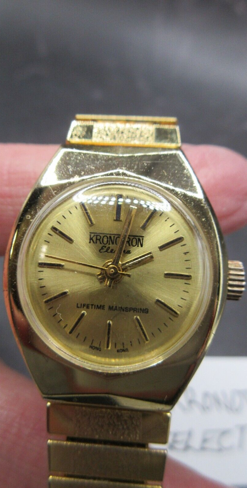 KRONOTRON ELECTRA~ LIFETIME MAINSPRING, DUST PROOF CASE~ GOLD ...