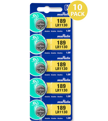 Murata LR1130 (189) Alkaline Button Cell Battery (10 Pack)-Replaces ...