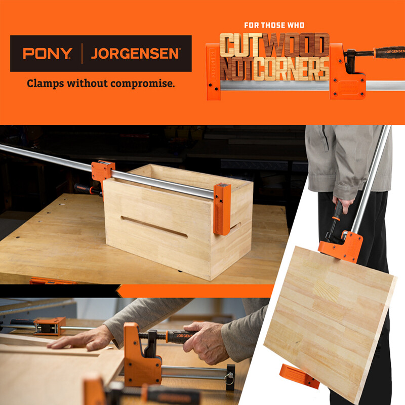 JORGENSEN 48-inch Bar Clamps 90°Cabinet Master Parallel Jaw Bar Clamp ...