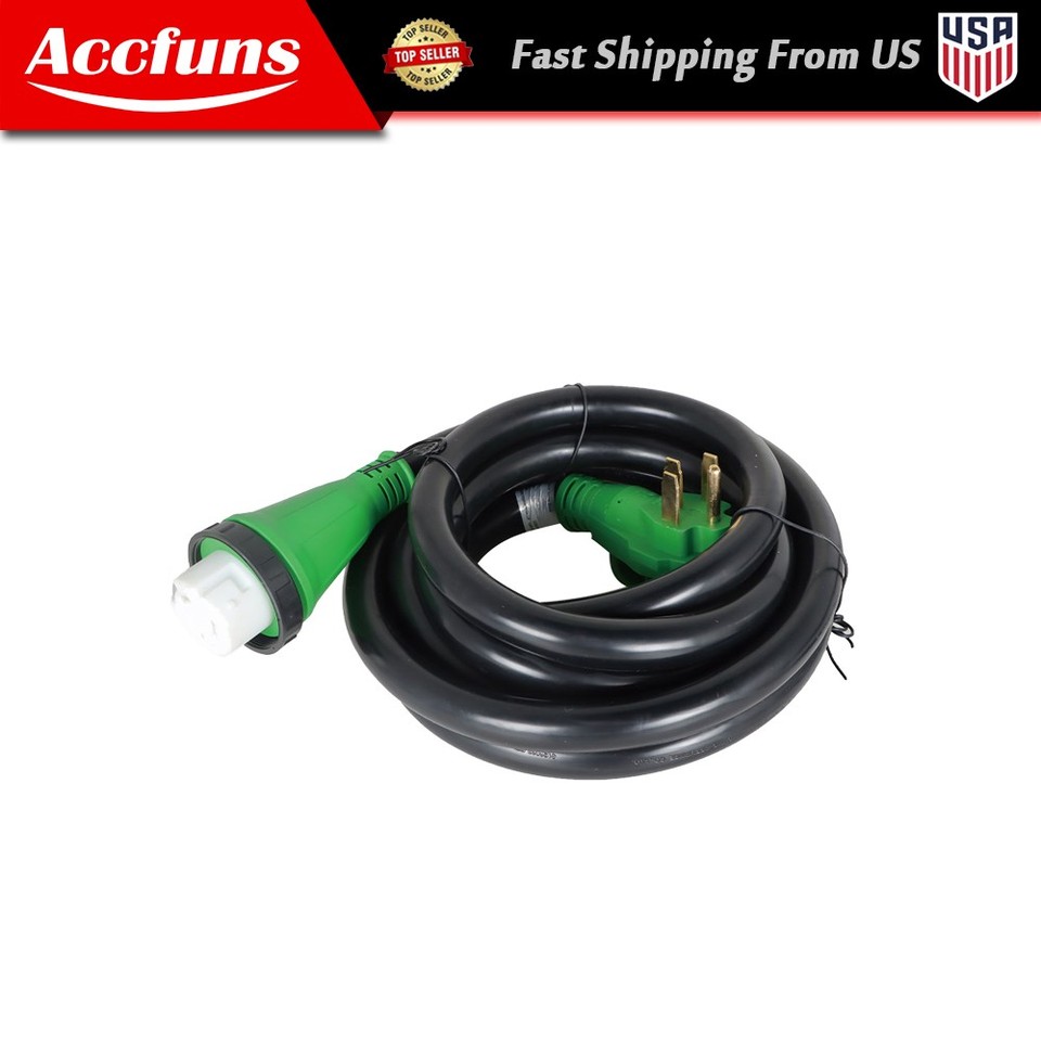 15FT 50 Amp RV Extension Cord Power Supply Cable for Trailer Motorhome ...