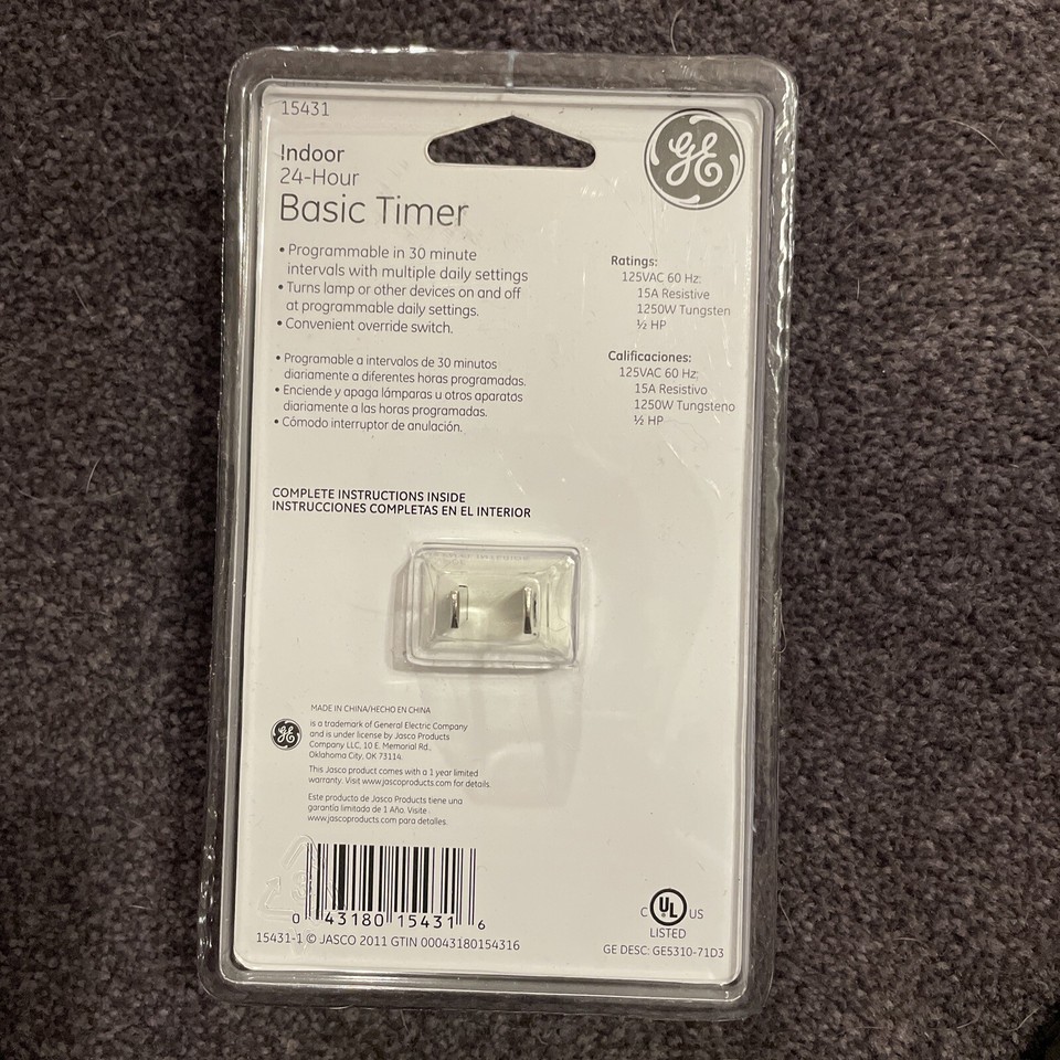 GE Indoor Basic Timer 24 Hour Plug In Programmable Dial White #15431 | eBay