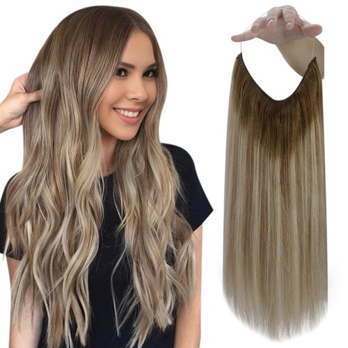 Invisible Wire Hair Extensions Real Human Hair Secret Extensions Wire ...