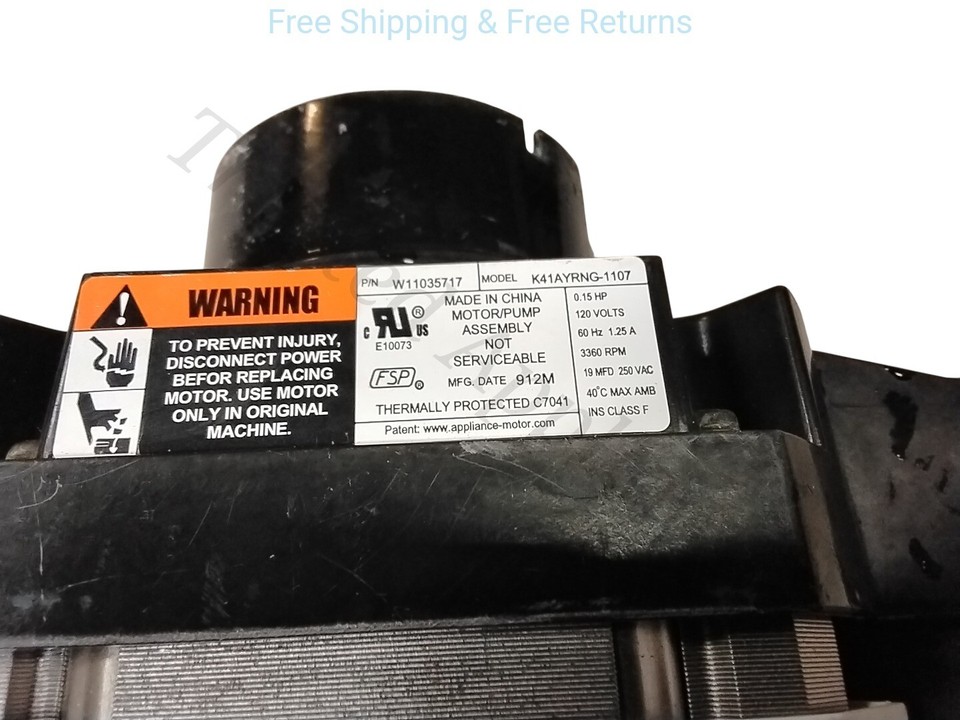 OEM Dishwasher Circulation Pump Motor W11035717 | eBay