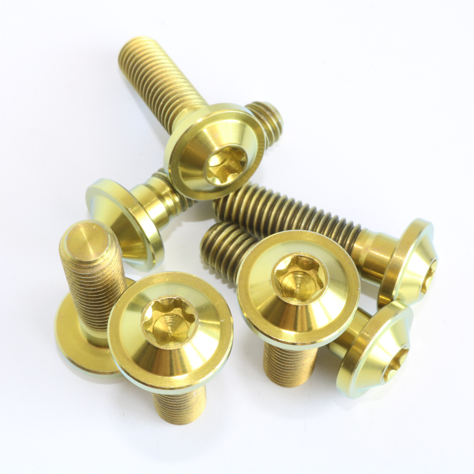 M8 x 30mm Bolts Gold Titanium M8x30mm Screws 8g Low Profile Flange Head ...