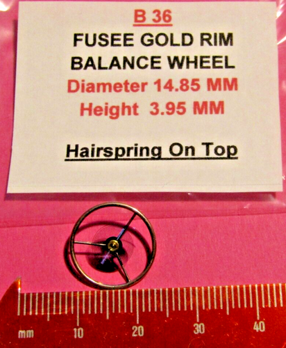 FUSEE BALANCE WHEEL GOLD RIM POCKET WATCH PART IN GOOD CONDITION B 36 ...
