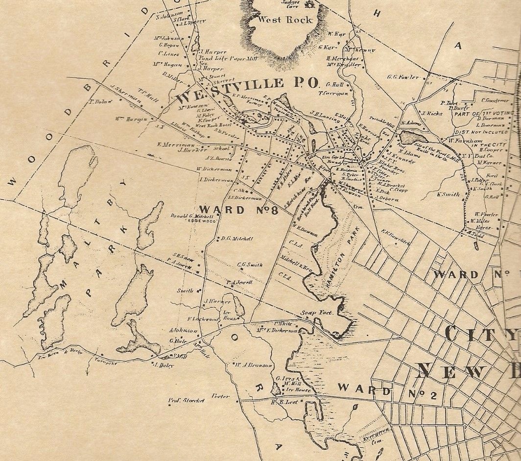 New Haven Fairhaven Westville CT 1868 Maps with Land owners Names Shown ...