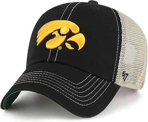 '47 Iowa Hawkeyes Cap Hat Black 47 Clean Up Strap Back Adjustable NEW ...