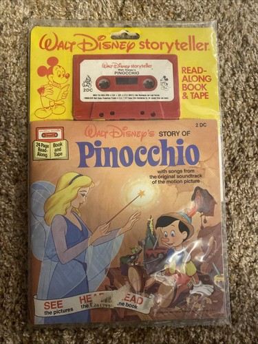 Vintage Org Package Disney Storyteller Pinocchio Read-Along Book & Tape ...