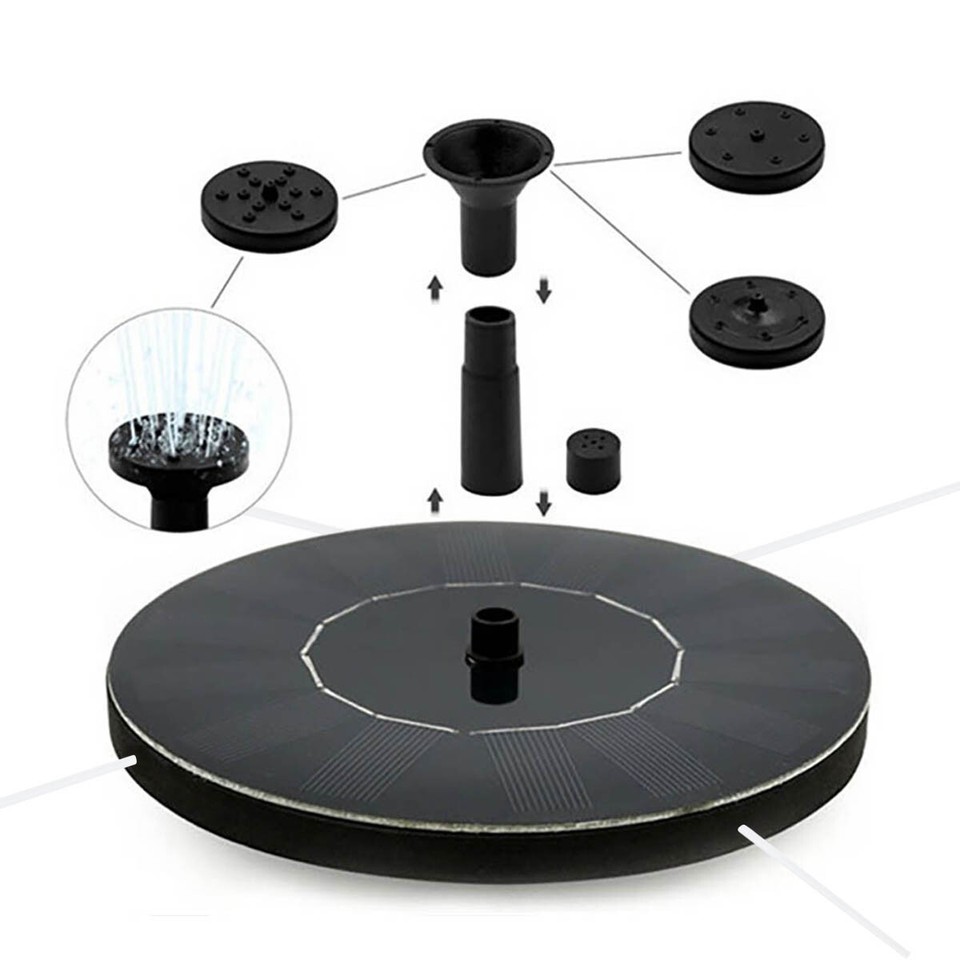 Solar Power Fountain Submersible Floating Water Pump Pool Bird Bath ...