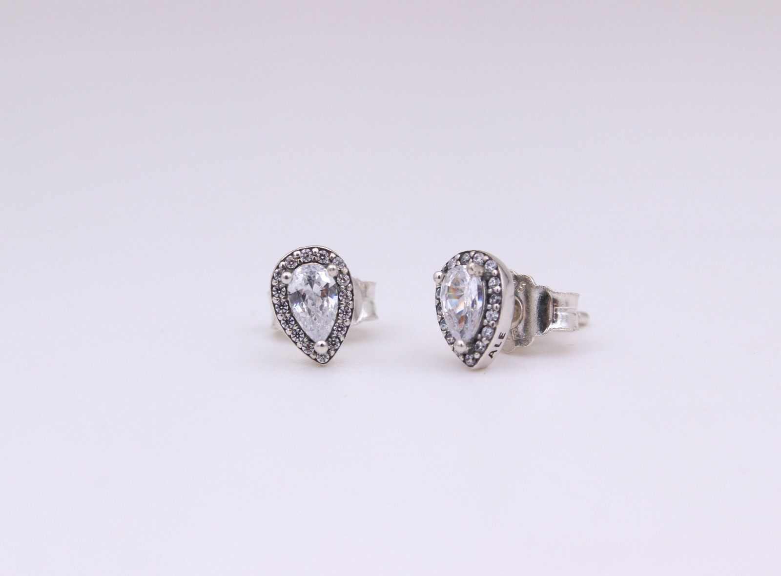 Authentic PANDORA Sparkling CZ Stud Earrings Teardrops Silver #296252CZ ...