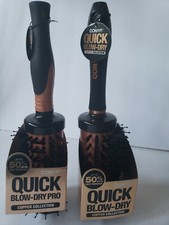2x Conair Quick Blow Dry Pro Round Hair Brush Copper Collection for ...