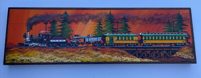 FRED BONN PAINTING LARGE AMERICAN LISTED REGIONALISM AVIATION RAILROAD ...