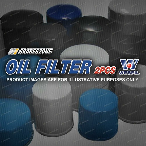 2 Wesfil Oil Filters for Mitsubishi Fuso Canter FE211 FE334 FE339 FE434 ...
