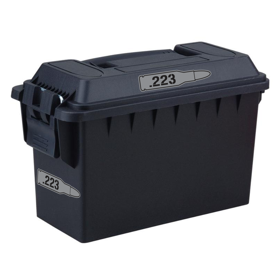 .223 Bullet Ammo Box Sticker Vinyl Decal Label Ammunition- 2 PACK Gun ...