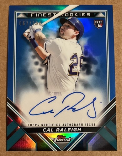 Cal Raleigh 2022 Topps Finest Rookie Blue Refractor Auto SP #067/150 ...