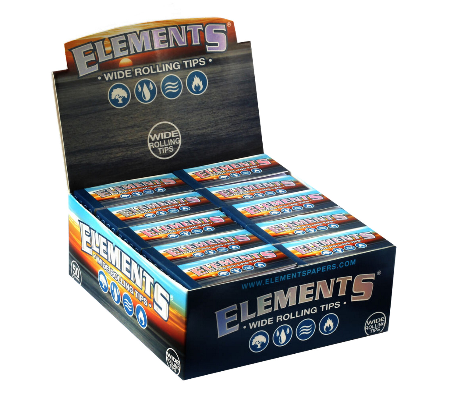 Elements Wide Rolling Tips Cigarette Filter Joint Roller Papers Roaches ...