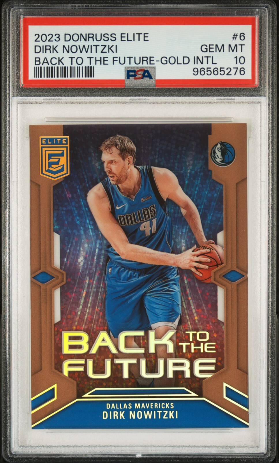 2023-24 Elite- Dirk Nowitzki- Back to the Future- Gold Intl /10 PSA10 ...