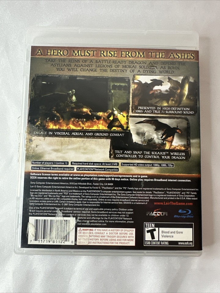 Lair (Sony PlayStation 3 PS3 2007) Tested 711719811220 | eBay