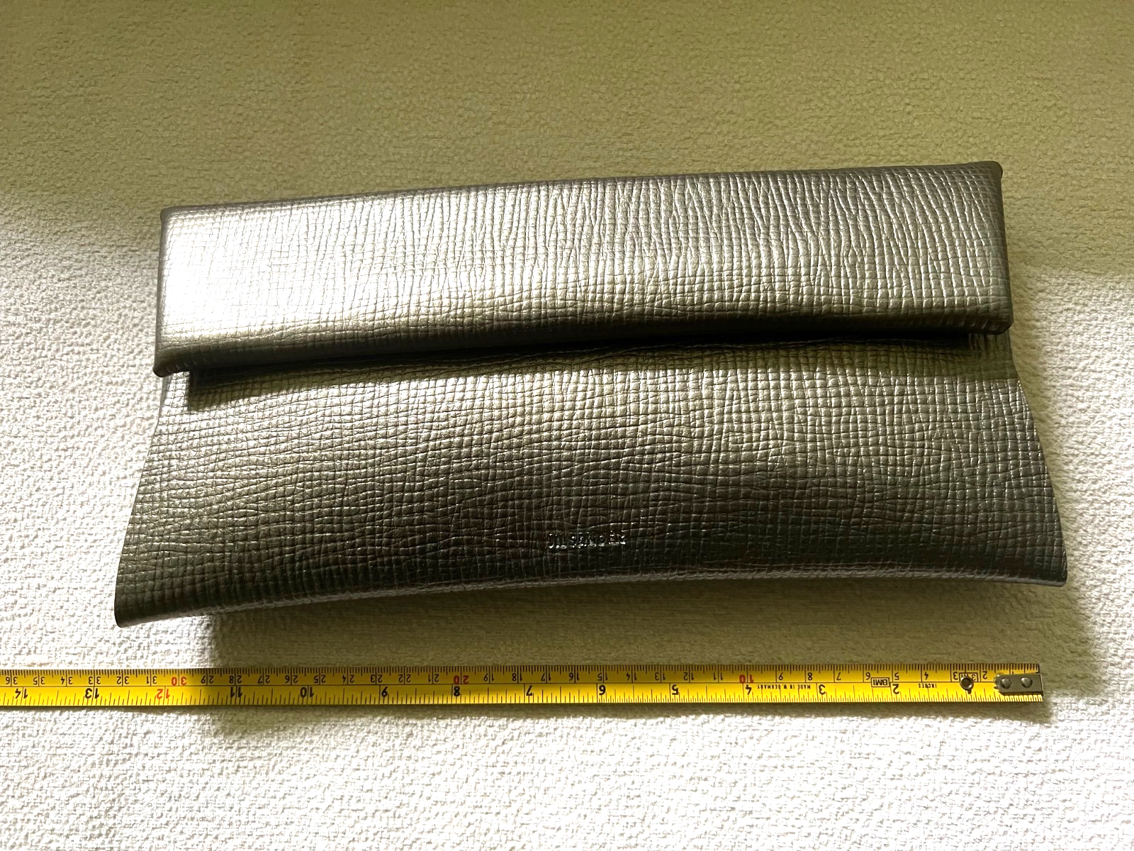 JIL SANDER Gold Leather Clutch ITALY | eBay