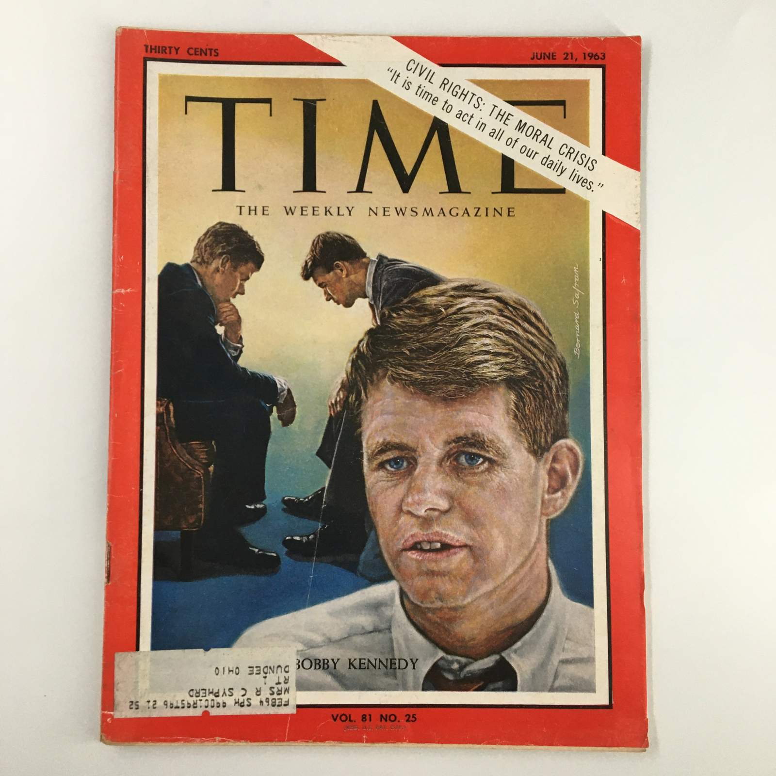 VTG Time Magazine June 21 1963 Vol 82 #25 Bobby Kennedy & The Moral ...