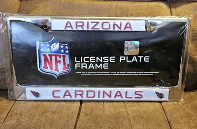 NFL Arizona Cardinals Chrome License Plate Frame Thick Red Letters NEW ...