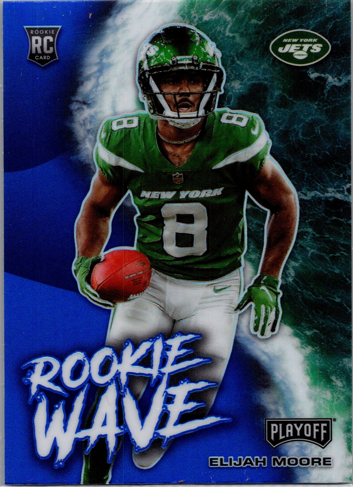 2021 Panini Playoff - Rookie Wave Blue Prizm #RW-EMO Elijah Moore (RC ...