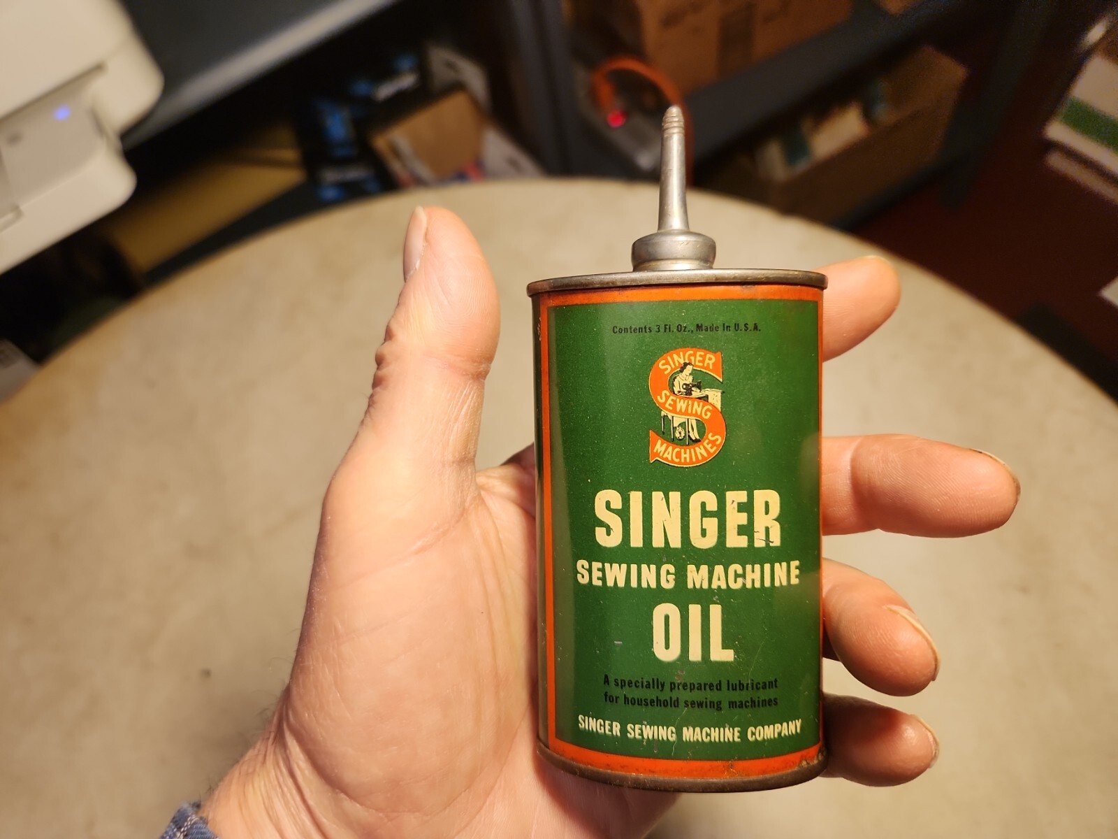 Antique SINGER Oil Can Lead Pour Spout No Cap Advertising Sewing ...