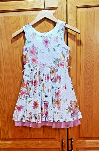 BEAUTEES Girls White Lace Floral Dress Size 6X | eBay