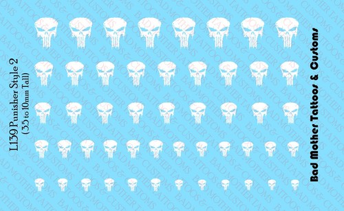 Punisher Inspired Logos Design #2 - Action Figure Waterslide Decals 3.5 ...