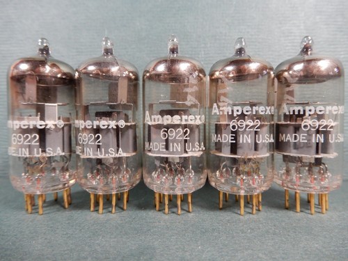 Amperex 6922 PQ Gold Pin Vacuum Tubes (5) Matching Date Codes 1962 ...