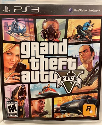 Grand Theft Auto V - (GTA 5, Sony PS3, 2013) Complete With Map Black ...
