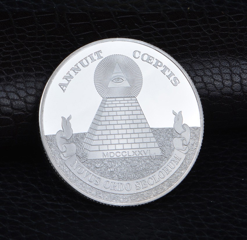 50PCS Masonic Coin Pyramid Gold Commemorative National Emblem USA ...