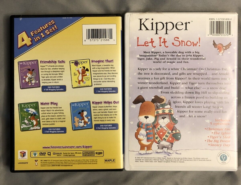 Kipper The Dog 4 DVD Feature Set + Kipper Let It Snow (DVD) 1 Disc ...