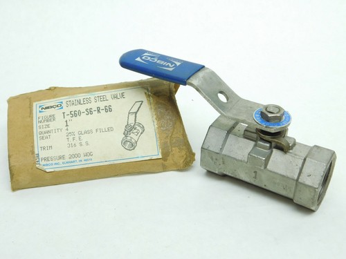 NEW! NIBCO T-560-S6-R-66 2000 WOG 1" Stainless Steel Ball Valve ...