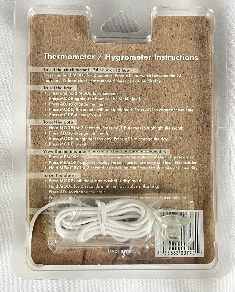 Hydro Crunch Digital Thermometer And Hygrometer With Probe | eBay