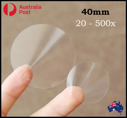 40mm Clear Round Sticker s Transparent Circle Adhesive Sticky Dot Tape ...