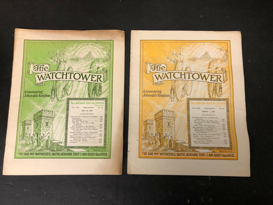 Vtg WATCHTOWER JEHOVAH'S WITNESSES Magazine Newspaper lot of 21 - 1949 ...