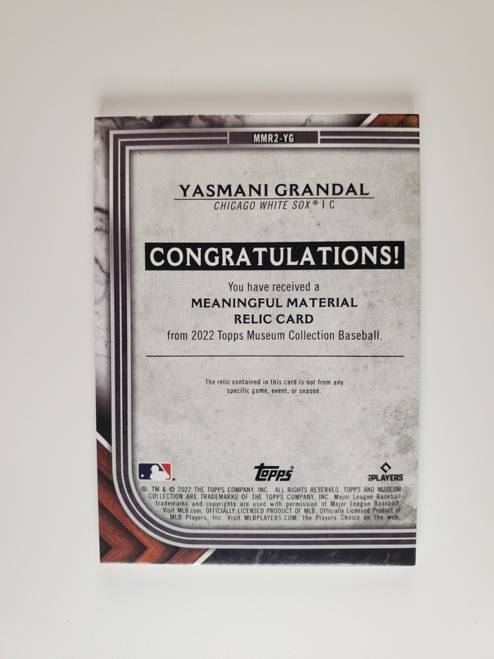 2022 Topps Museum Collection MMR2-YG Yasmani Grandal Meaning Material ...