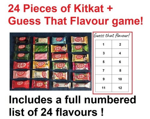 24 Flavors Japanese KitKat Set+ GUESSING GAME - Kit Kats Gift Christmas ...