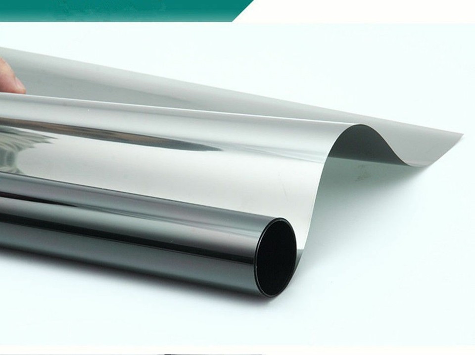 Black&Silver reflective Window Tint film Static Cling solar tint Anti ...