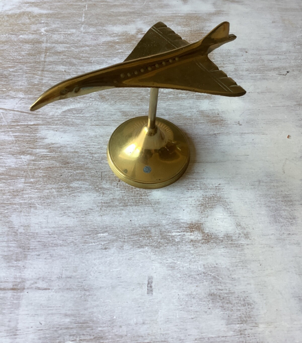 Mounted Solid Brass Model of British Airways Concorde Aircraft 7 inches ...