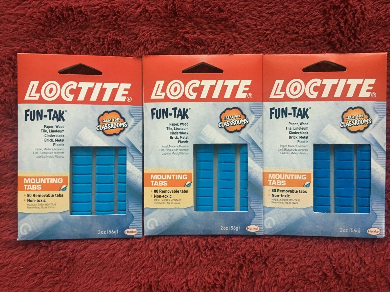 Loctite FunTak mounting putty 2 oz Lot of 3 packages New | eBay