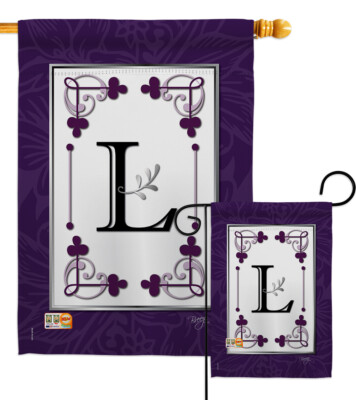 Classic L Initial Simply Beauty Monogram Last Name Purple Garden House ...