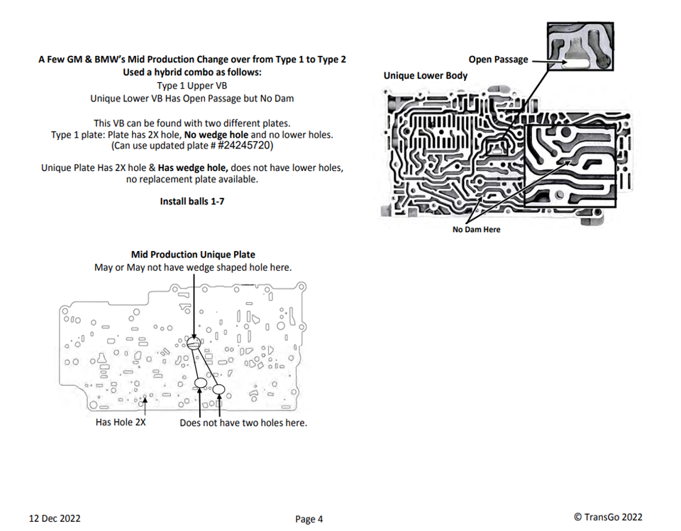 6L80 6L90 Transgo Valve Body Kits OE Separator Plate TORLON Check Balls ...