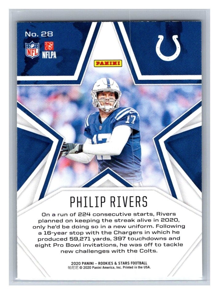 2020 Panini Rookie And Stars #28 Philip Rivers Colts | eBay