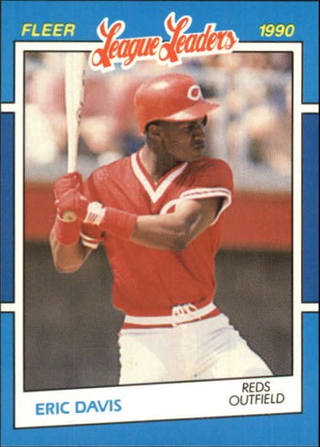 1990 Fleer League Leaders Baseball Card #8 Eric Davis | eBay